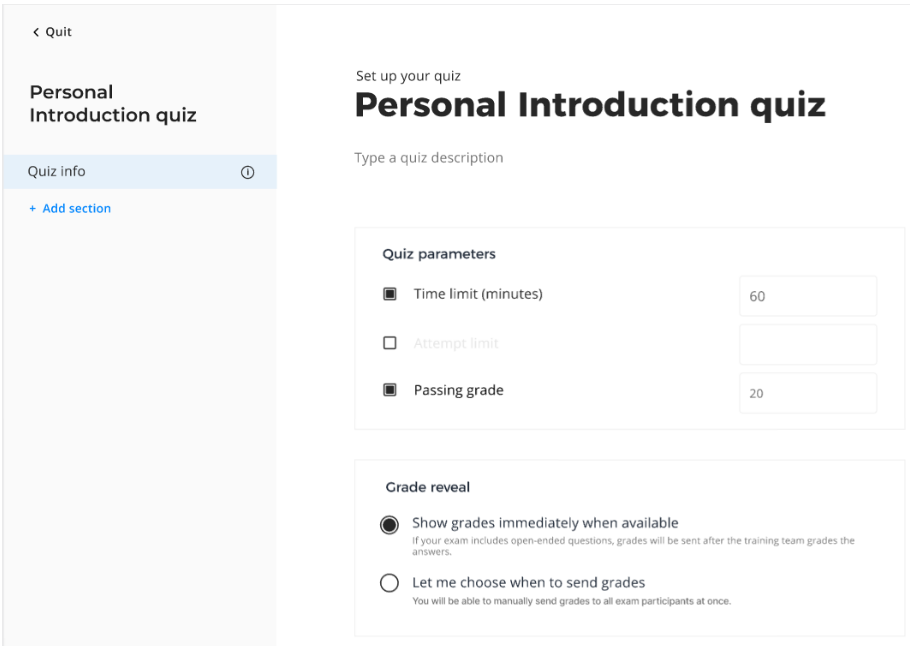 Create a Quiz